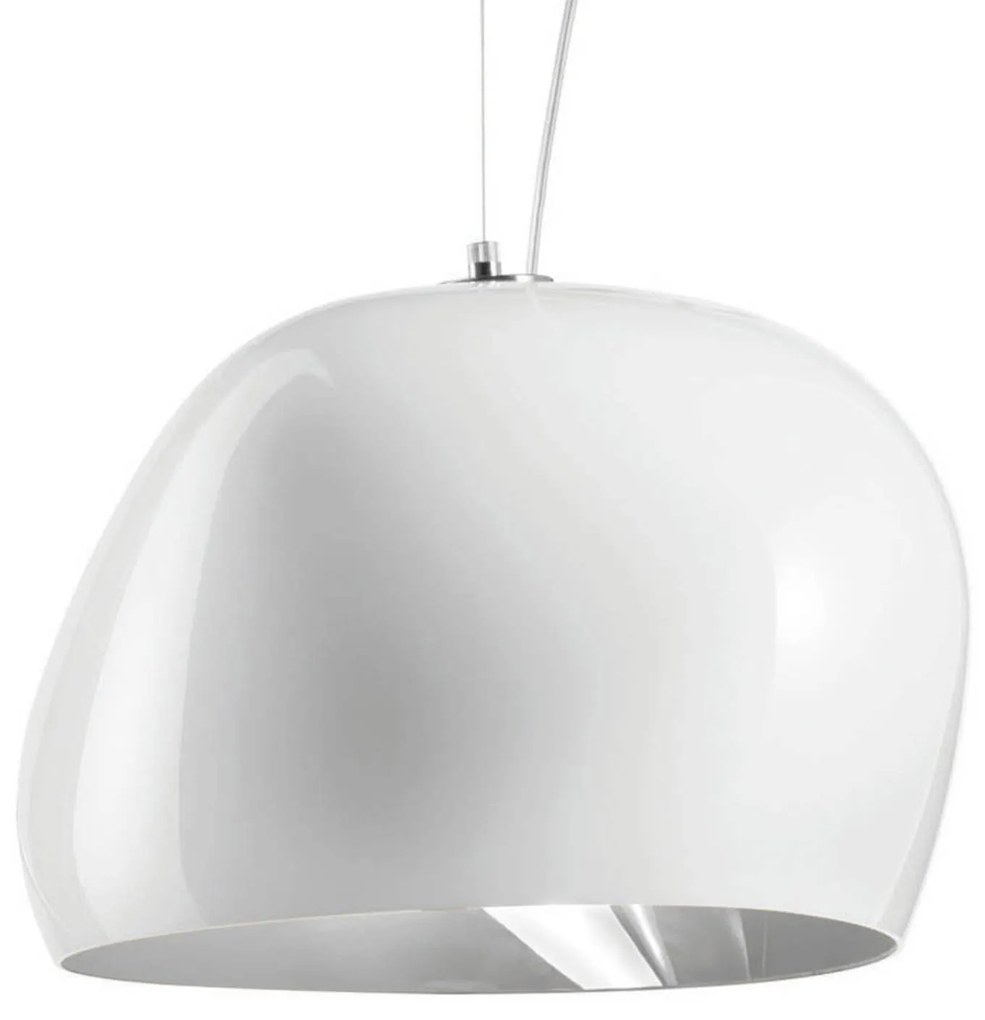 Závěsné světlo Surface Ø 40 cm, E27 bílá/ocel šedá