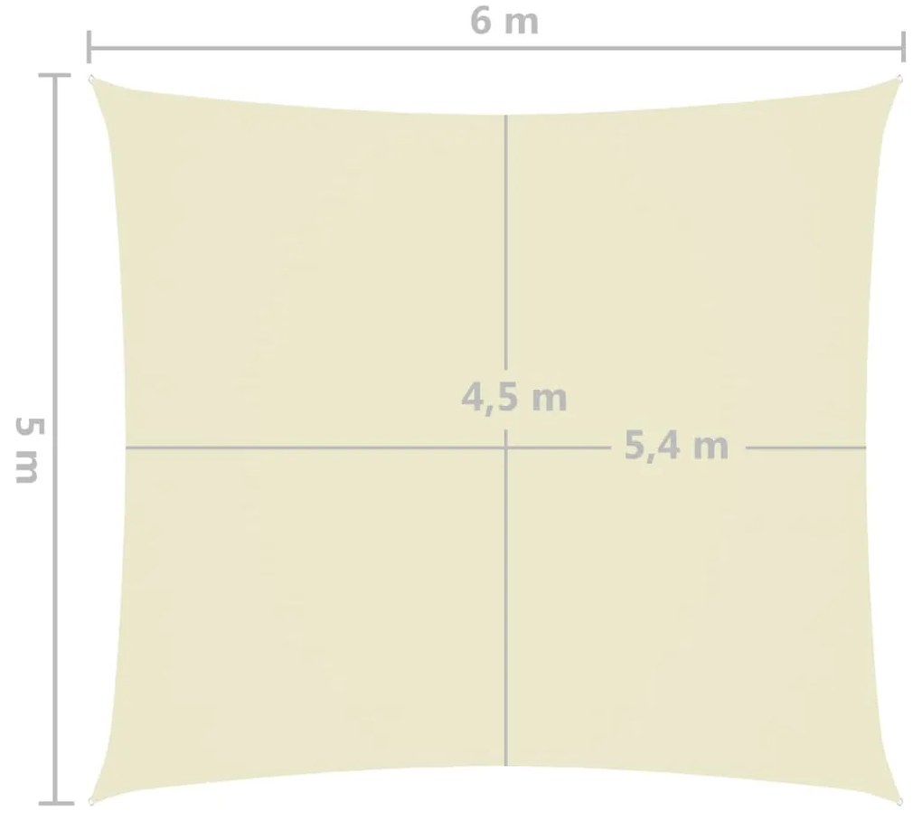 Stínící plachta oxfordská látka obdélníková 5 x 6 m krémová,  135219