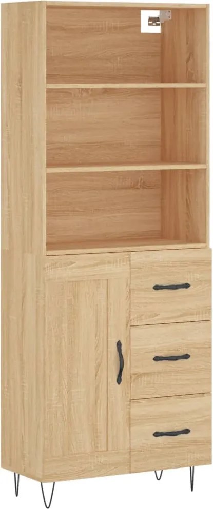 Skříň highboard dub sonoma 69,5 x 34 x 180 cm kompozitní dřevo 3190016