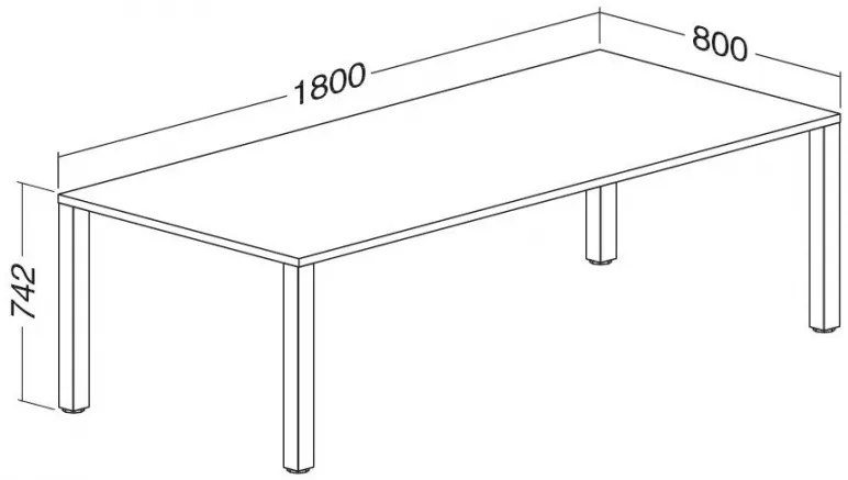 Kancelářský stůl Pro Office B 80x180 cm Barva: Bílá