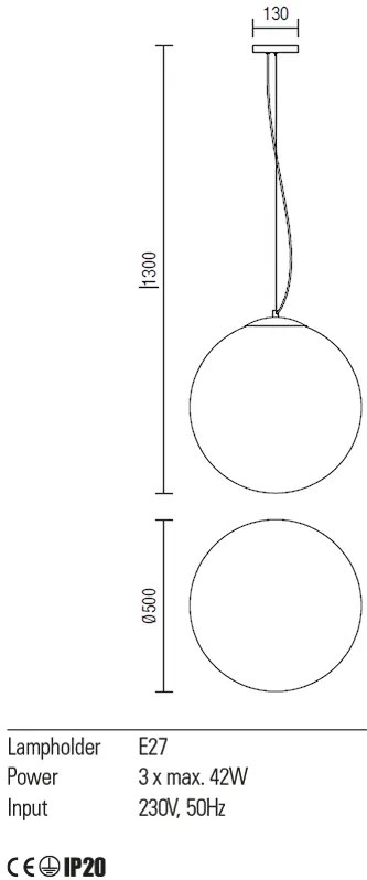 Redo Závěsné svítidlo Ola, ø50cm