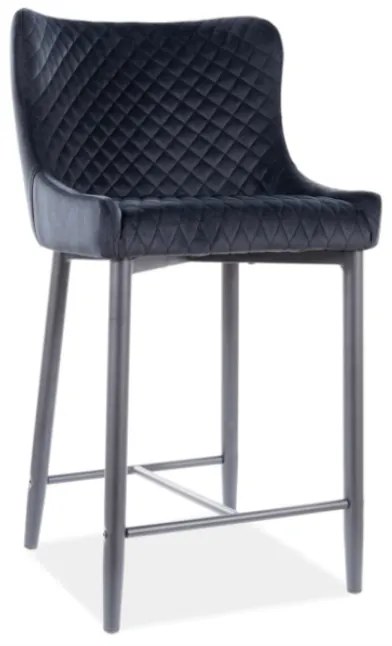 SIGNAL Barová židle - COLIN B H-2 Velvet, čalouněná, různé barvy na výběr Čalounění: černá (Bluvel 19)