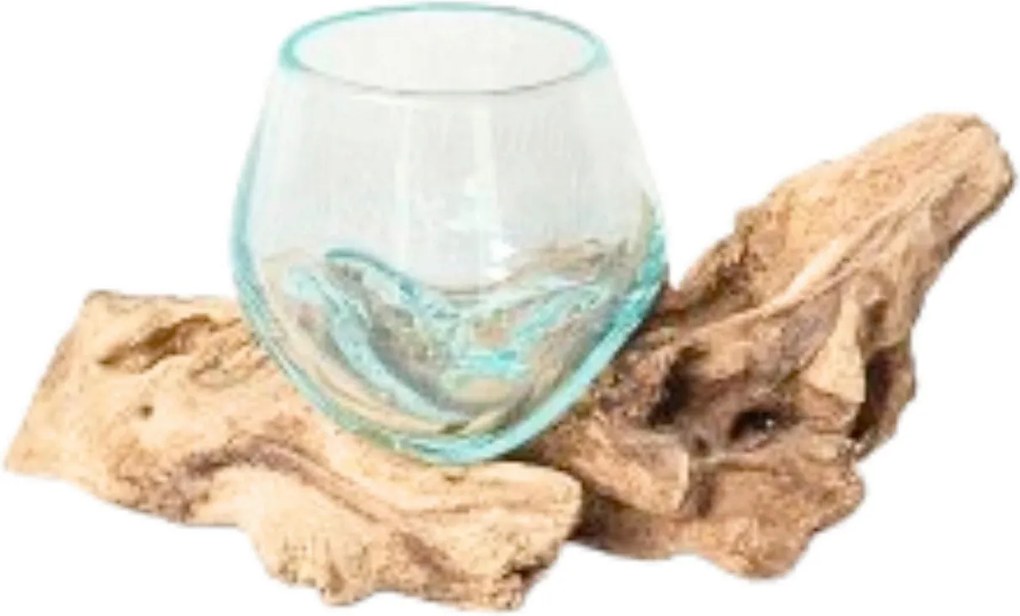 XXXLutz VÁZA, dřevo, sklo, 8 cm Ambia Home - Skleněné vázy - 0035570006