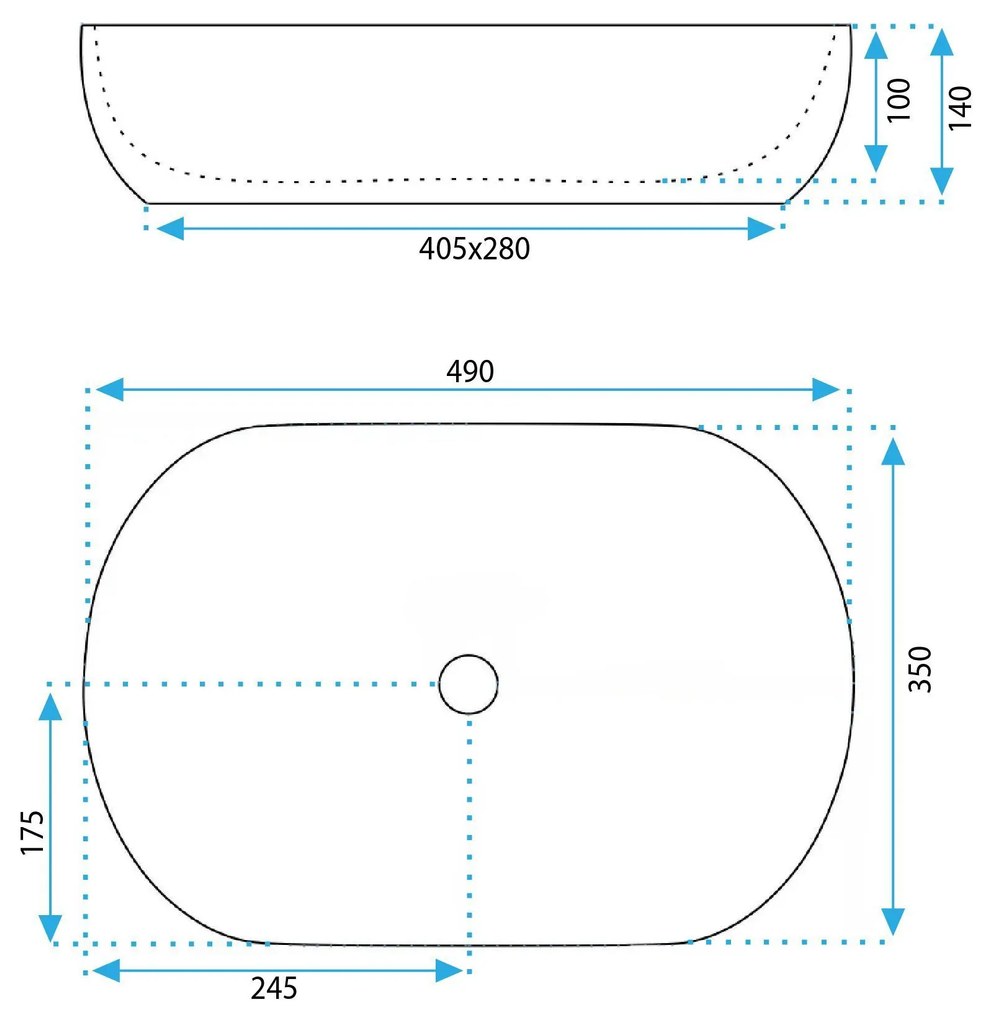 Rea Lisa, umyvadlo na desku 490x350x140 mm, ecru lesklá, REA-U4591