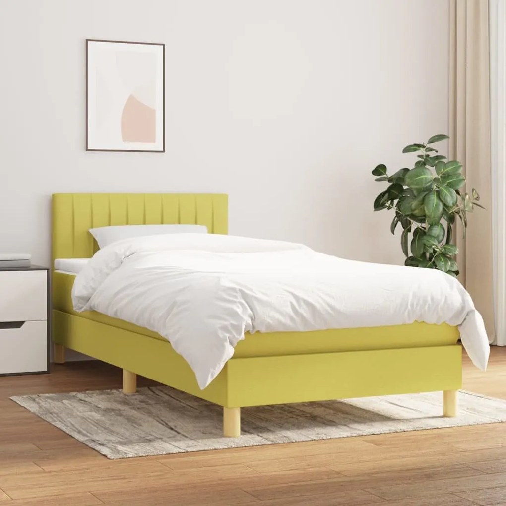 vidaXL Box spring postel s matrací 90x200 cm textil [3140751] Barva: Tmavě šedá