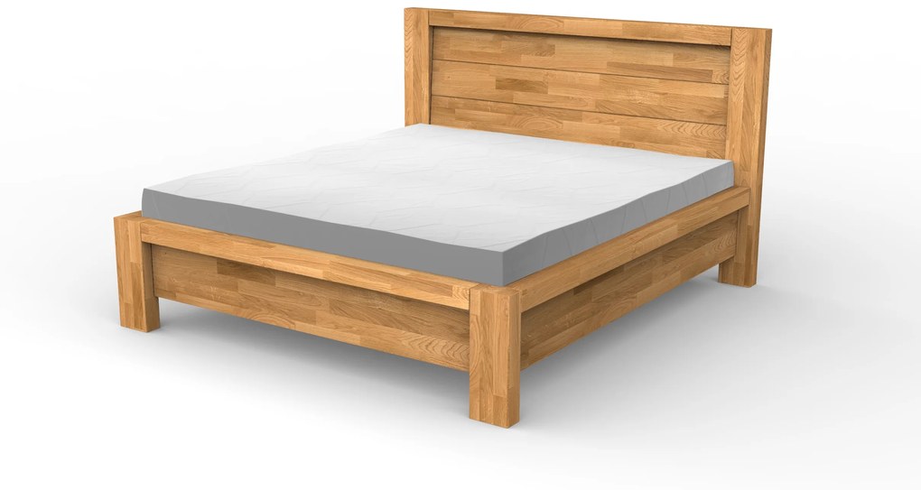 Masivní postel IMPERIAL - Solwo Design Dřevo a odstín oleje: DUB Cink - Olej odstín DO202, Rozměr spací plochy: 140x200