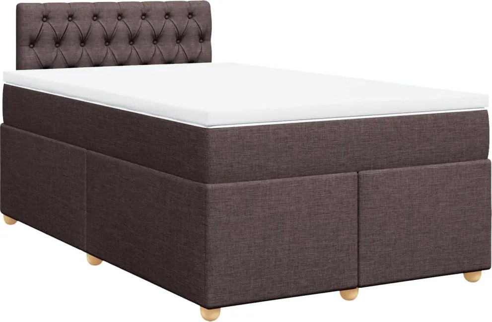 Box spring postel s matrací tmavě hnědá 120x200 cm textil 3288957
