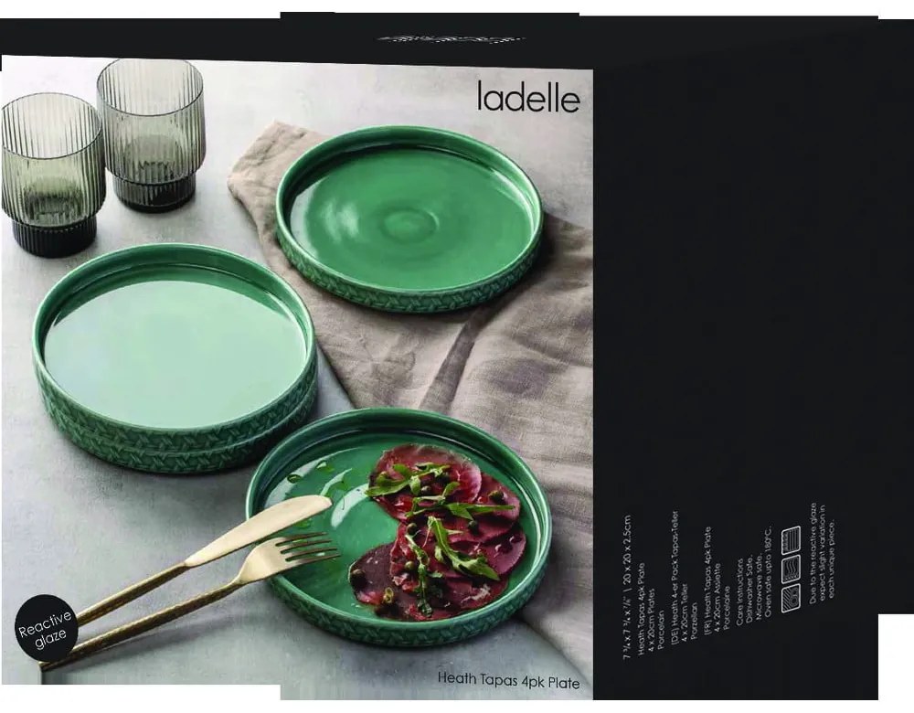 Tyrkysové dezertní porcelánové talíře v sadě 4 ks ø 20 cm Heath Jade – Ladelle