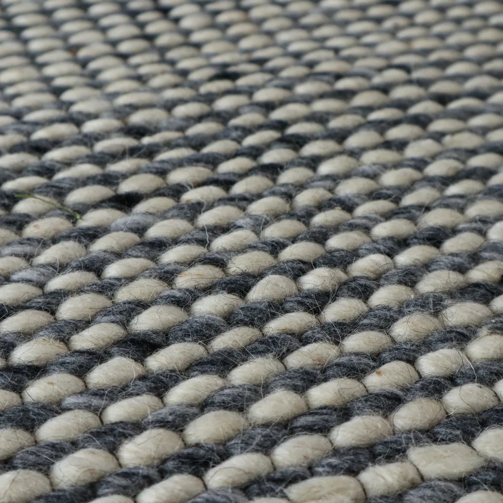 Asra, Kusový ručně tkaný koberec Woolen 2 Grey, 150x240, šedá, ložnice