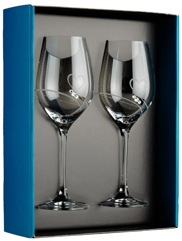 Element sklenice na bílé víno Amore s kamínky Swarovski 360 ml 2KS