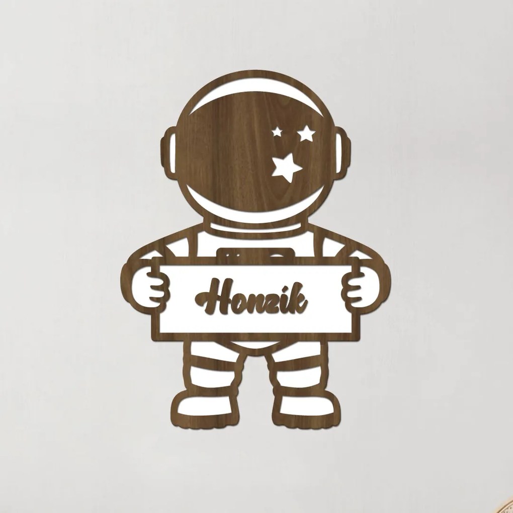 dřevo života Dřevěná dekorace Astronaut Zvolte barvu dekoru: Černá, Rozměry šxv (cm): 45x60