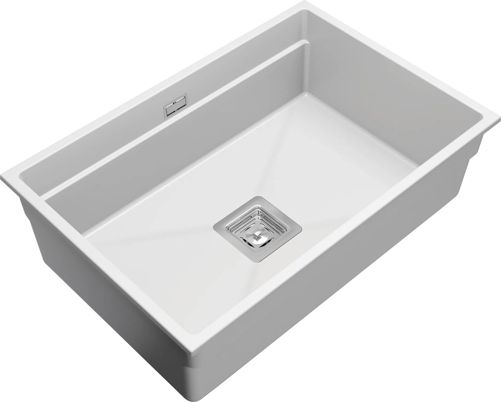 Gamma Decor 7050, 1-komorový granitový dřez 700x470x220 mm, bílá, GMA-ZLE000107