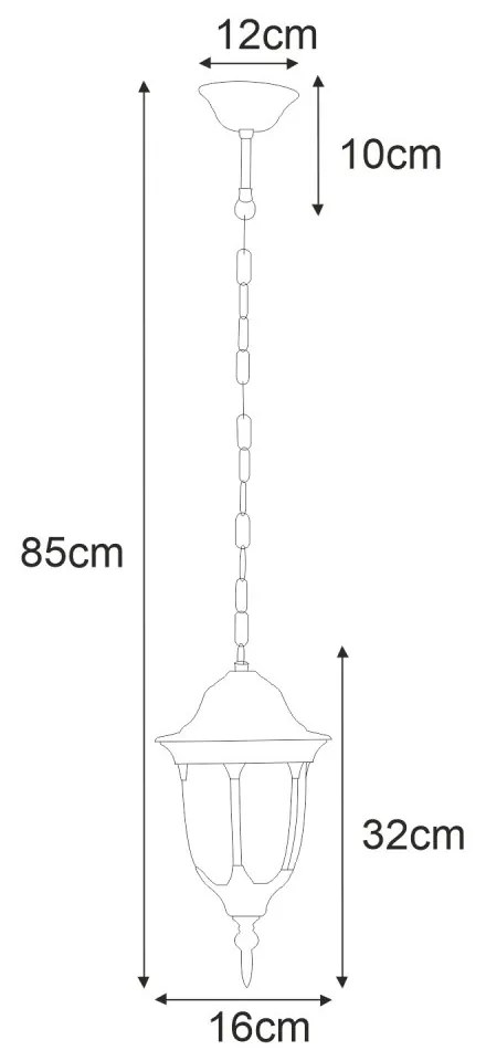 Zahradní závěsná lampa K-5007H/N z řady VASCO