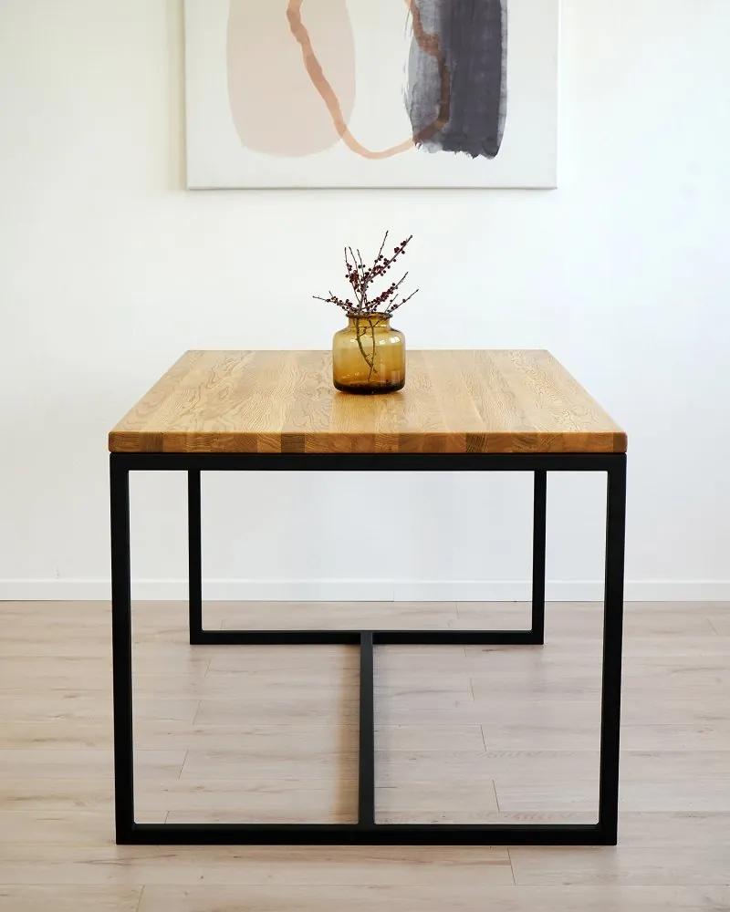 Jídelní stůl s masivní dubovou deskou Ela 2100 x 1000 mm