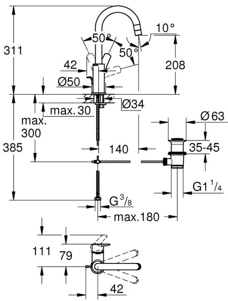 GROHE 24203002 - Umyvadlová baterie START velikost L lesklý chrom