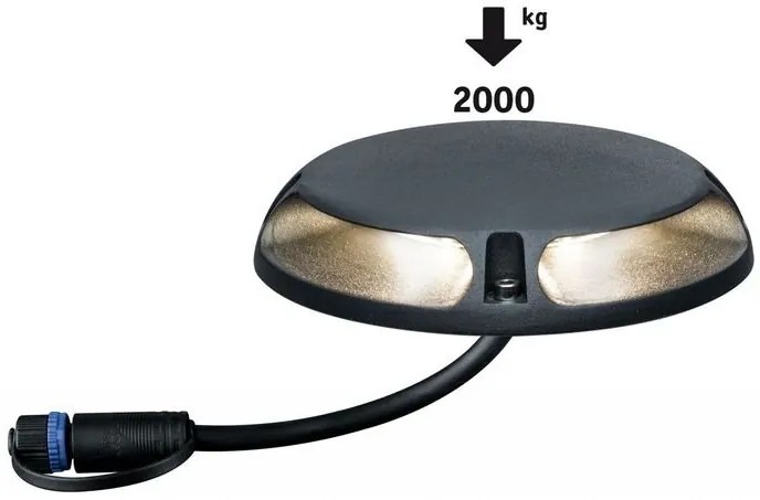 P 93920 Plug&Shine zemní přisazené svítidlo IP67 2x3W 24V pojezdové antracit - PAULMANN