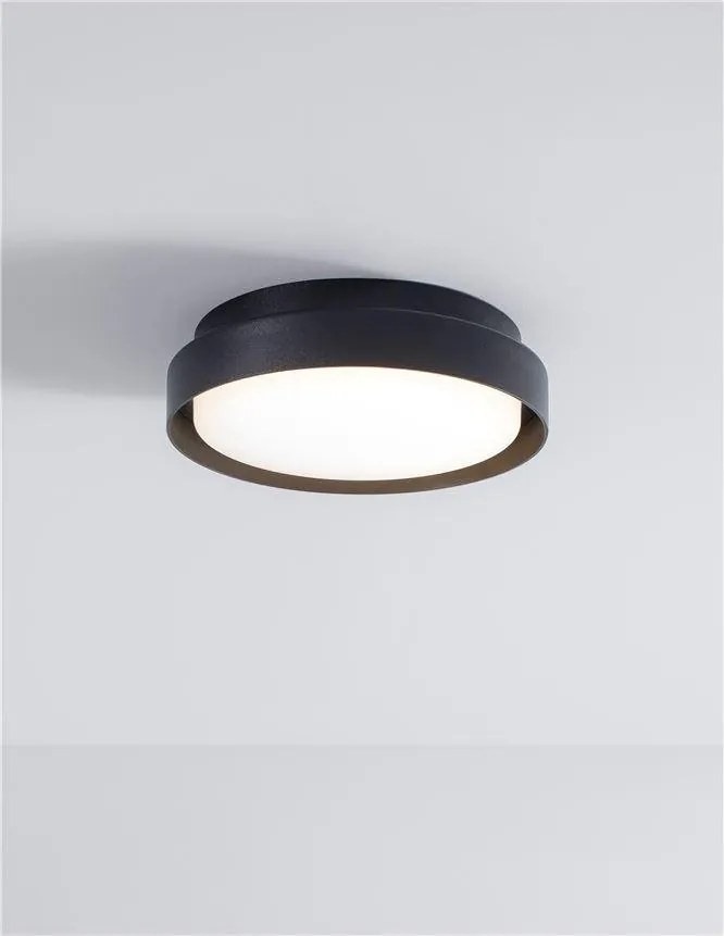 NV 9944603 Venkovní stropní svítidlo OLIVER černý hliník akrylový difuzor LED 20W 3000K 100-240V 92st. IP65 - NOVA LUCE
