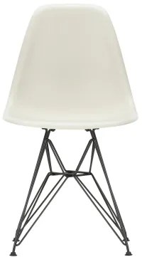 Eames Plastic Chair DSR černě lakovaná oblázková bílé na tvrdou podlahu Vitra