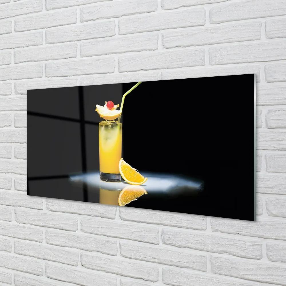 Obraz na skle orange koktejl 100x50 cm