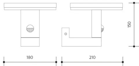 LED Venkovní nástěnné svítidlo se senzorem BARI LED/10W/230V 4000K IP54 antracit