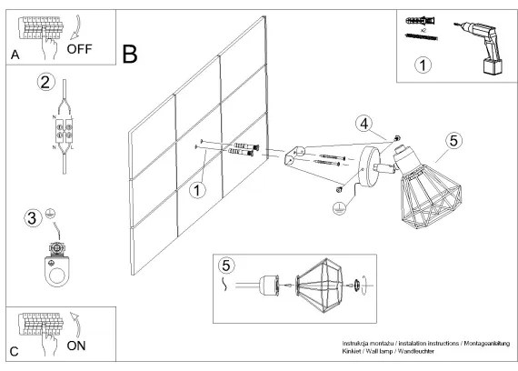 Sollux SL.1105 - Nástěnné bodové svítidlo ARTEMIS 1xE14/40W/230V černá