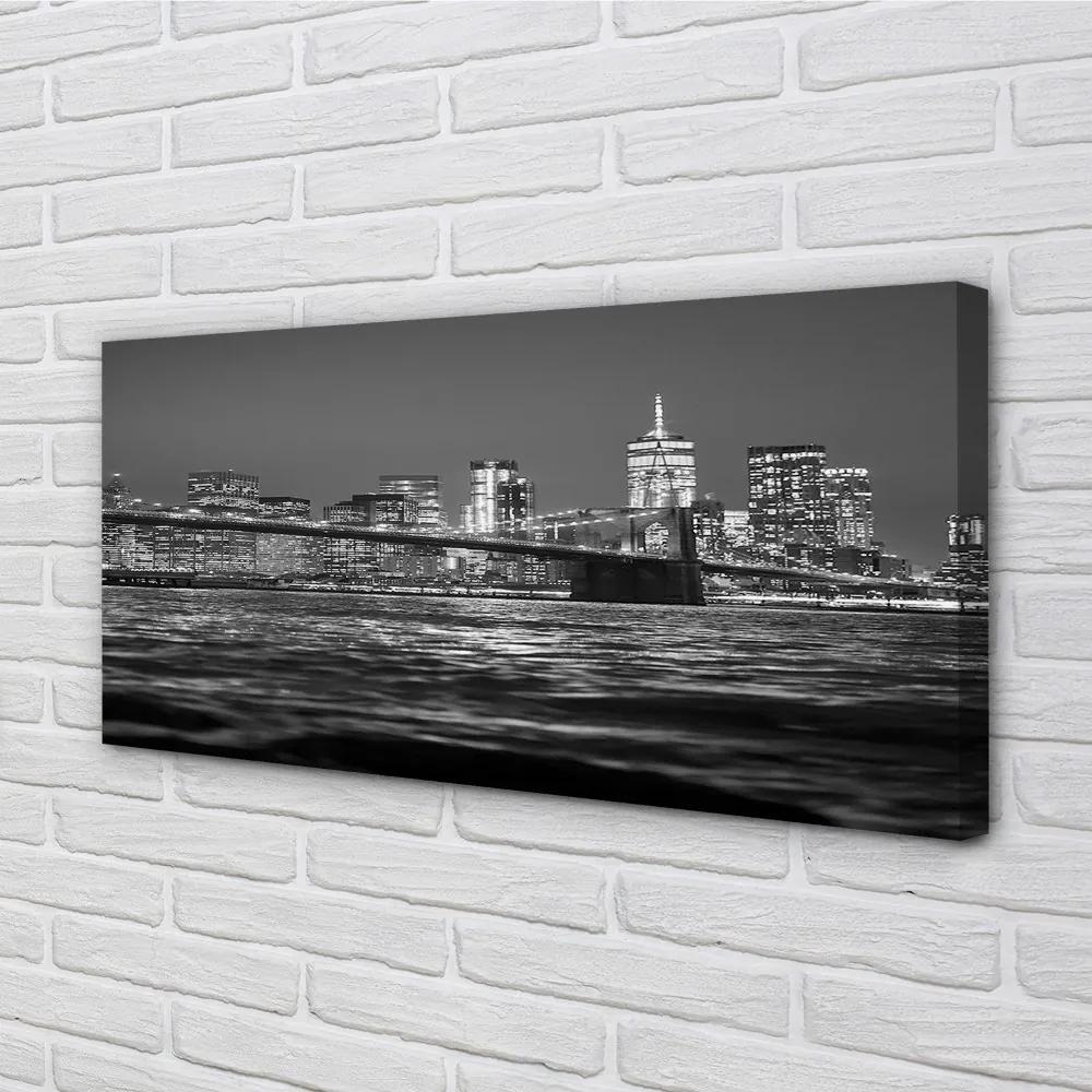Obrazy na plátně Bridge river panorama 125x50 cm