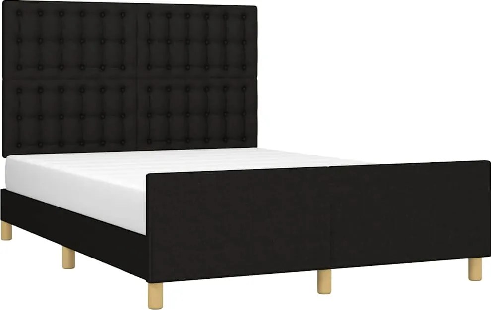 Rám postele bez matrace černý 140 x 190 cm textil 3125375