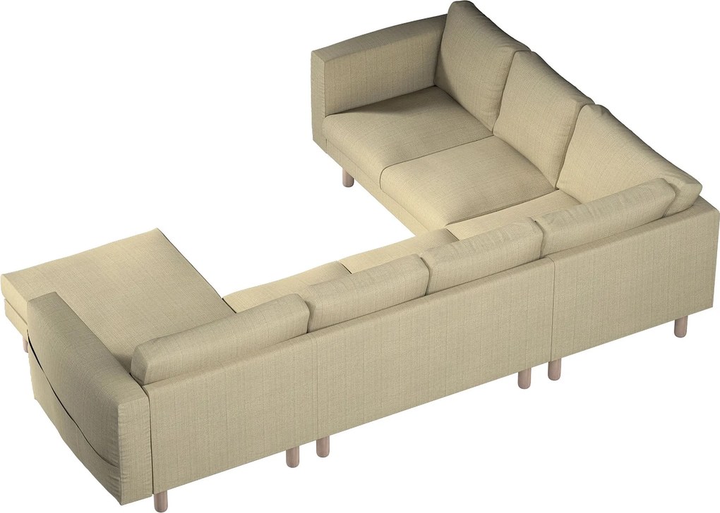 Potah na pohovku IKEA Norsborg rohová, 5-místná se šezlongem barva béžová látka pletený vzor