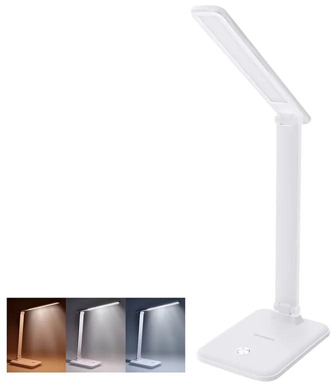 SOLIGHT LED stmívatelná stolní lampička 10W, 490lm, změna chromatičnosti CCT, bílá