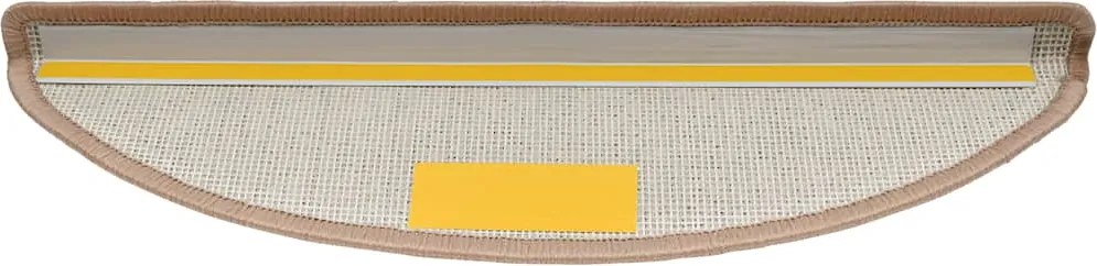 Schodové rohože 30 ks 56 x 17 x 3 cm světle hnědé půlkulaté 3365735