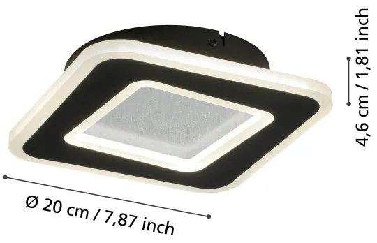 Eglo 901239 - LED Nástěnné svítidlo MACCHIONI LED/12W/230V 4000K černá