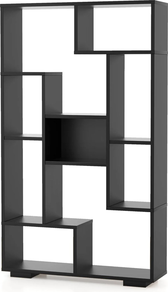 Costway Moderní knihovna s otevřenými policemi a geometrickou
