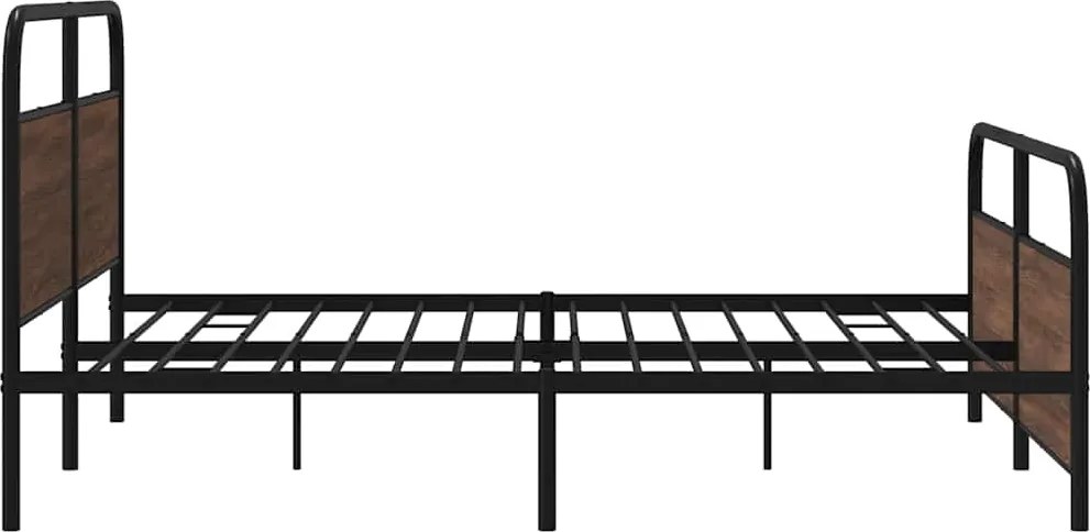 Kovový rám postele bez matrace hnědý dub 180 x 200 cm 3318665