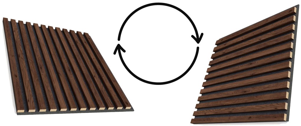 Lameo Akustický panel 3D na filcu - ořech 60x60cm