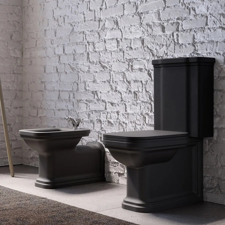 Kerasan Kerasan, WALDORF WC kombi, spodní/zadní odpad, bílá-bronz, WCSET18-WALDORF