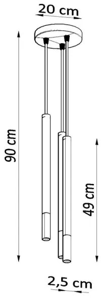 Sollux SL.0887 - Lustr na lanku MOSAIC 3xG9/12W/230V černá/chrom
