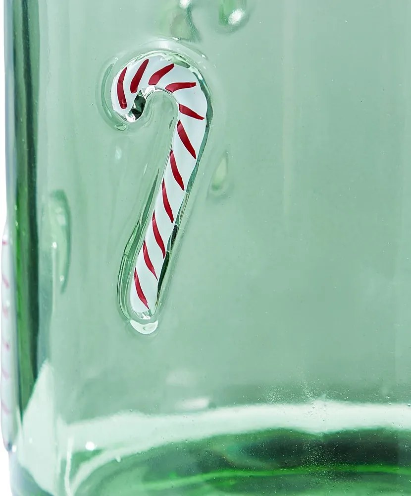 X-MAS Lucerna "Candy Cane" 10 cm - zelená