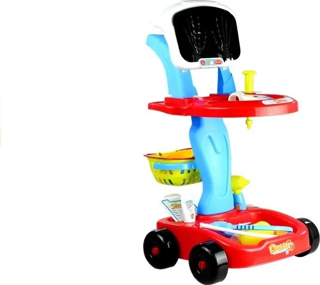LEAN Toys Dětský lékařský vozík s příslušenstvím 22 prvků