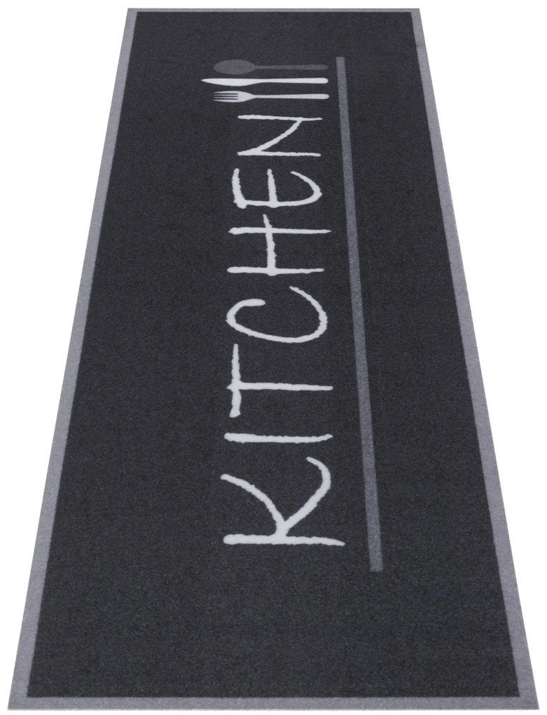 Hanse Home, Běhoun Cook & Clean 105725 Black White, 50x150, šedá, kuchyně