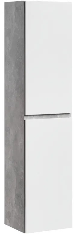 MAXIVA Vysoká závěsná skříňka - ATELIER 800, beton/lesklá bílá