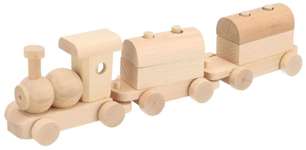 Dřevobox Dřevěný vláček s vagóny