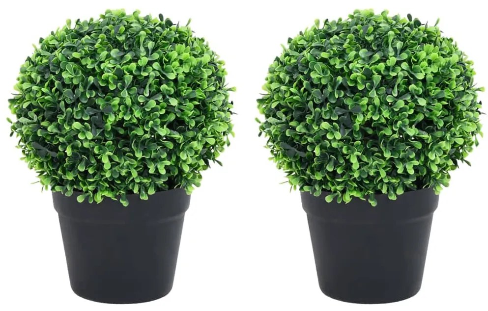 Umělé zimostrázy ve tvaru koule 2 ks s květináči zelené 37 cm 336518