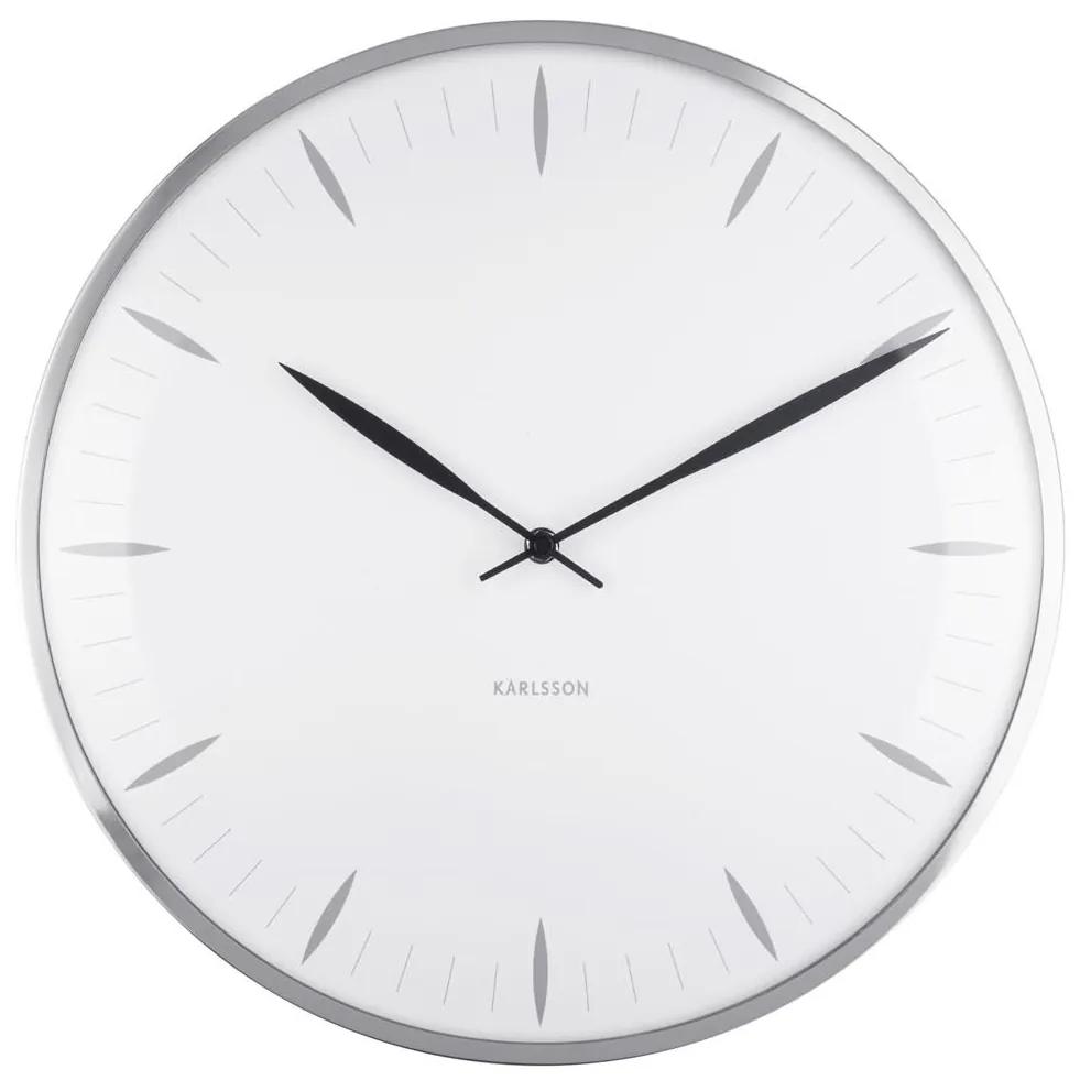 KARLSSON Nástěnné hodiny Leaf – bílá ∅ 40 × 4 cm