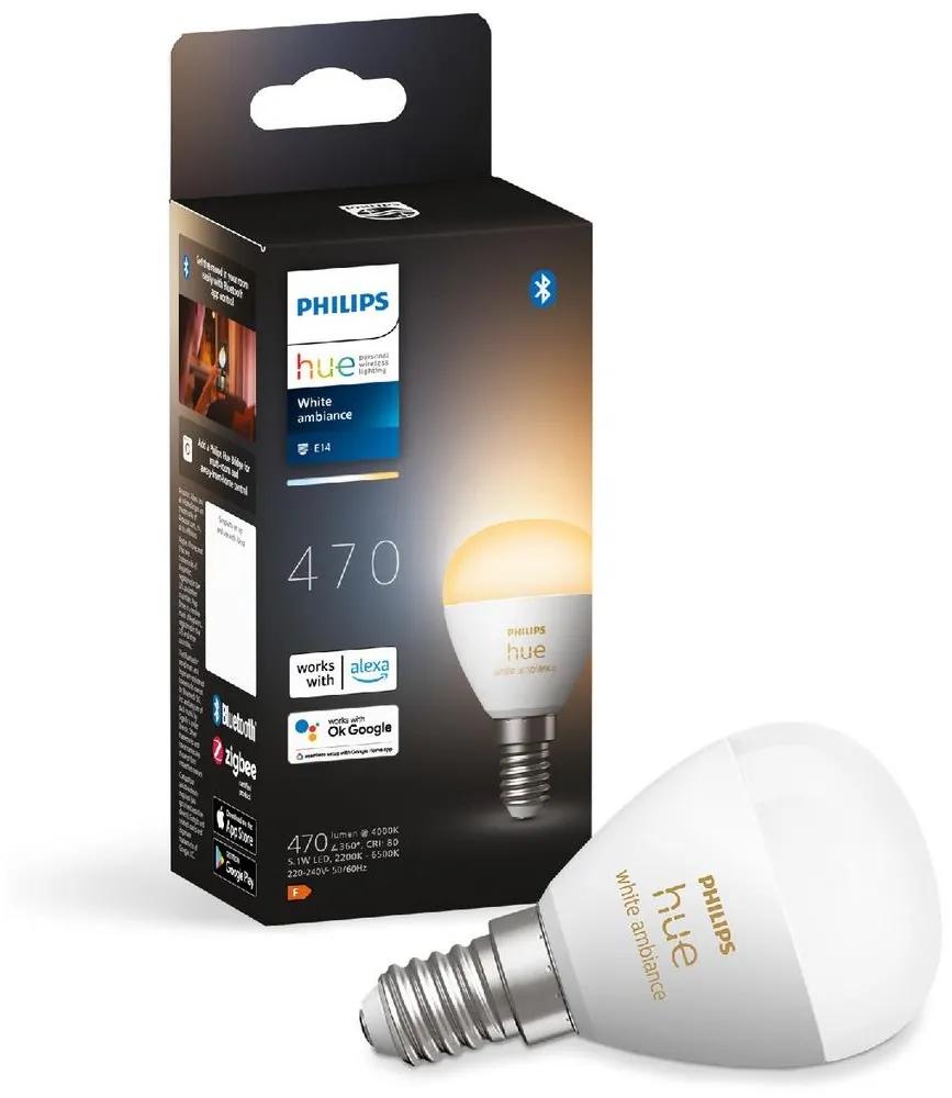 Philips | LED Stmívatelná žárovka Philips Hue WHITE AMBIANCE P45 E14/5,1W/230V 2200-6500K | P5747