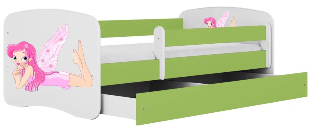 Dětská postel Babydreams víla s křídly zelená