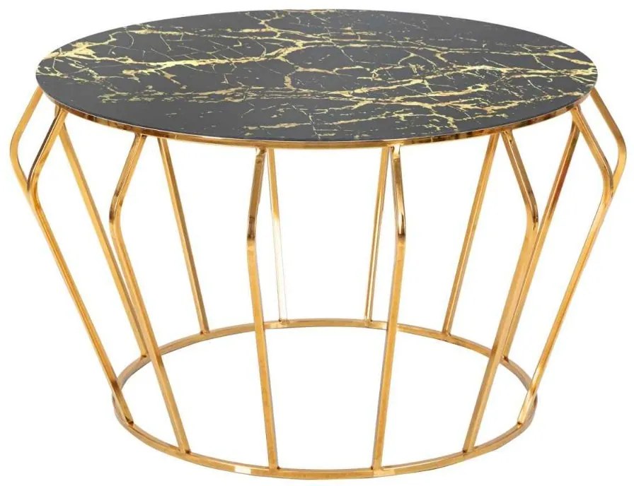 Designový konferenční stolek Addolorata 78 cm černý / zlatý