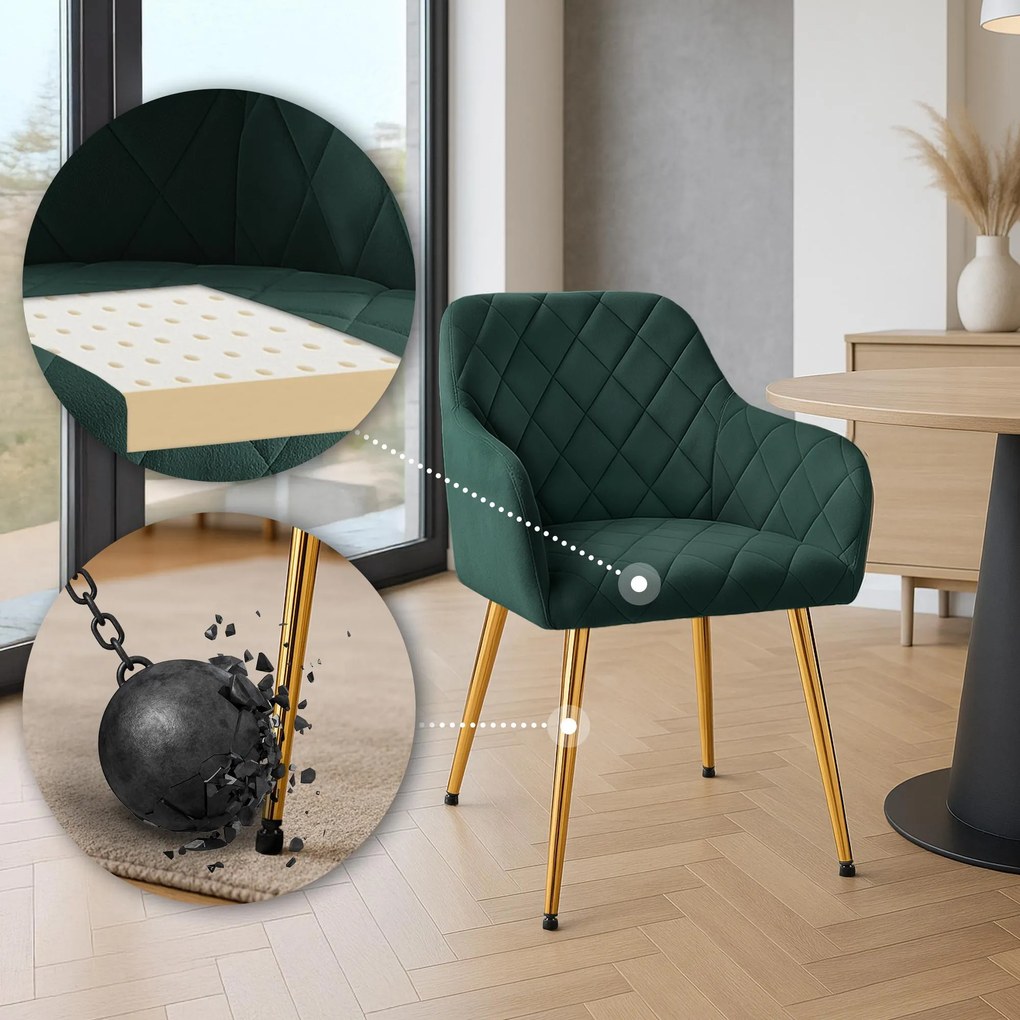 Jídelní židle Monett samet G – zelená