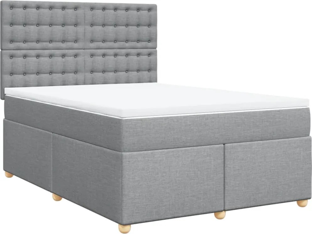 Box spring postel s matrací světle šedá 140 x 190 cm textil 3291289