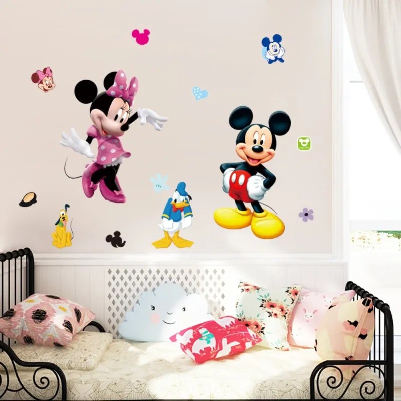 Samolepka na zeď Mickey a Minnie Mouse 50x70 cm