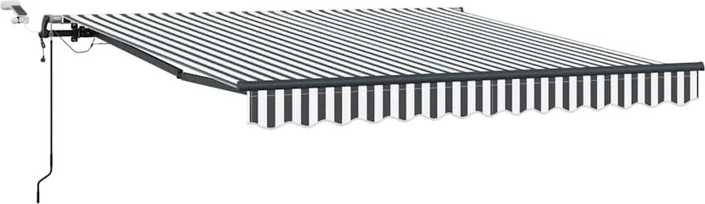 Automatická zatahovací markýza s LED antracit a bílá 300x250 cm 3310226